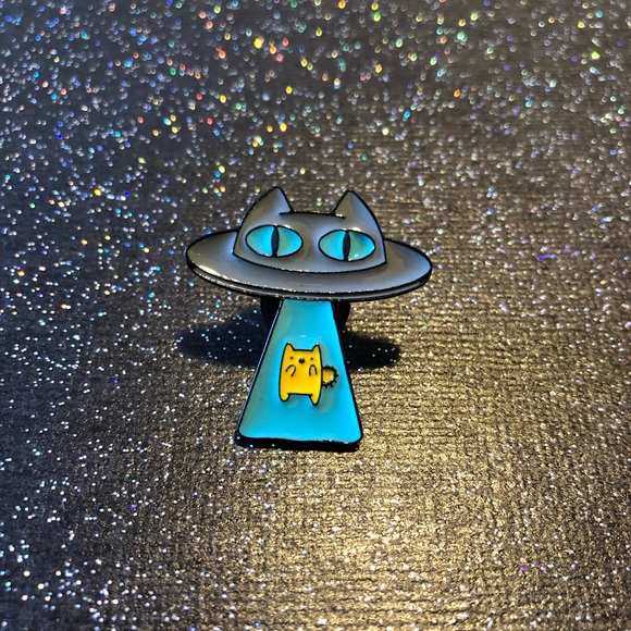 Jewelry | Cat Alien Abduction Enamel Pin | Poshmark